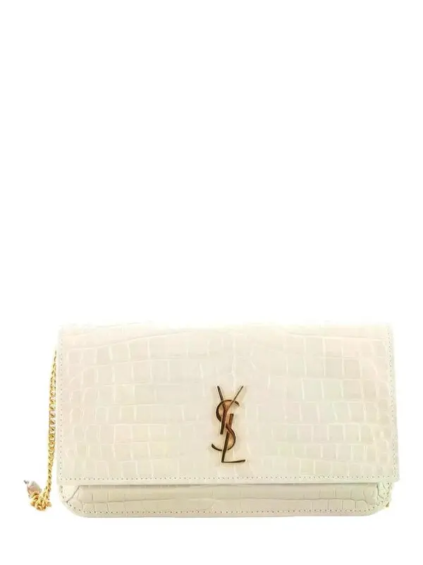 Saint Laurent Classic Monogram Phone Holder - Neutrals