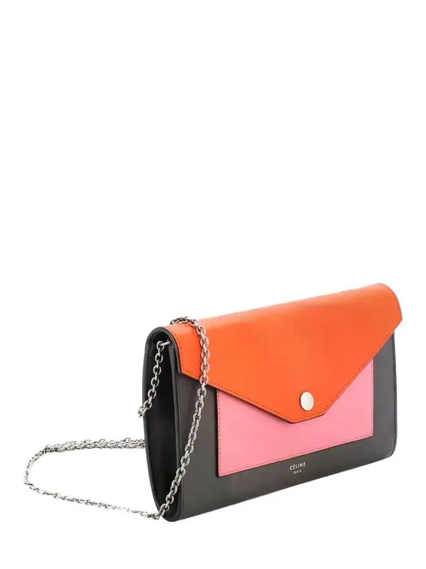 Celine Pocket Envelope Leather Shoulder Bag - Multicolour