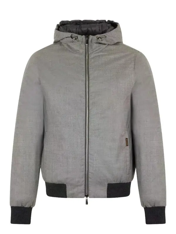 MOORER Hooded Bomber Jacket - Grey