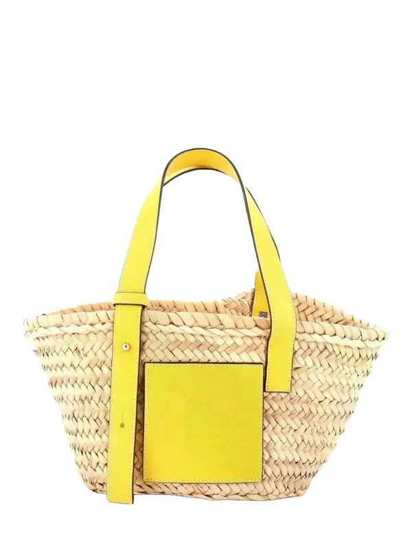 Loewe Basket Raffia Small Tote Bag - Yellow