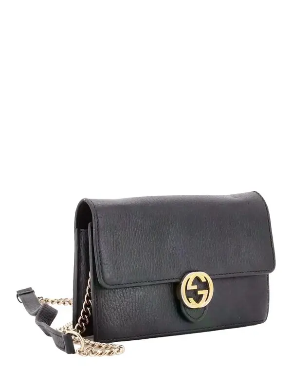 Gucci Interlocking Wallet On Chain - Black