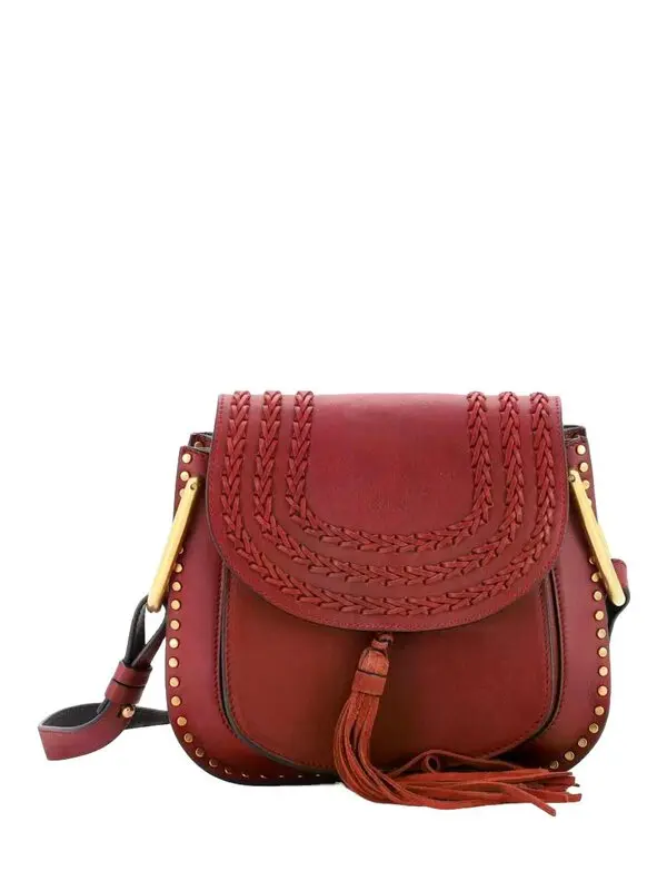 Chloé Hudson Handbag Whipstitch Leather Medium Crossbody Bag - Red