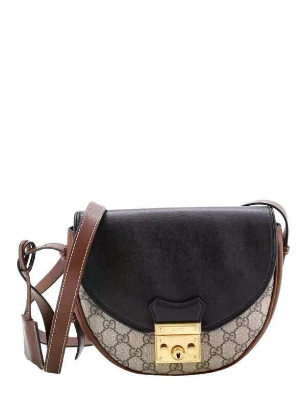 Gucci Padlock Saddle Shoulder Bag - Black
