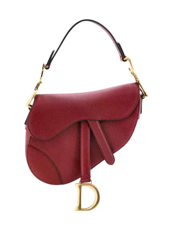 Dior Saddle Handbag Leather Mini Shoulder Bag - Red