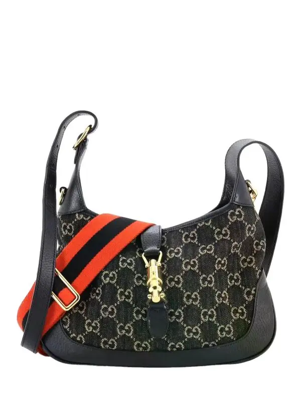 Gucci Jackie 1961 Gg Denim Small Hobo Bag - Black
