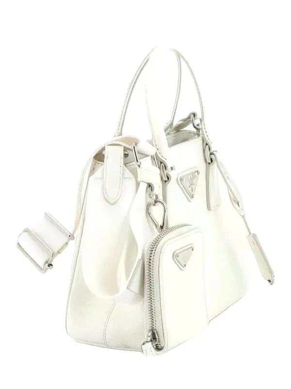 Prada Re-edition Galleria Saffiano Leather Micro Tote Bag - White