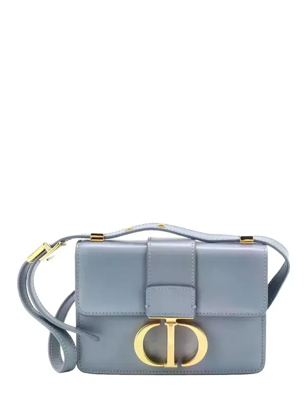 Dior 30 Montaigne Flap Bag Leather Micro Shoulder Bag - Blue