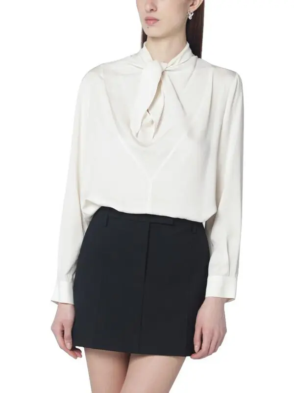 Max Mara Silk Charmeuse Blouse - Beige