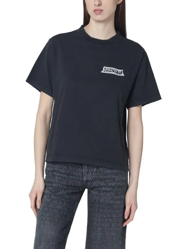 Balenciaga Washed Masking Tape T-shirt - Black