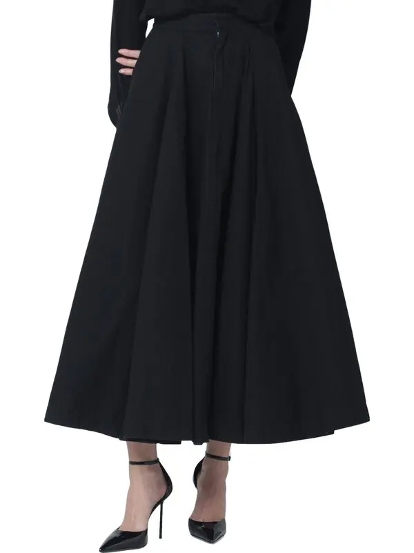 Balenciaga Cotton Ripstop Godet Maxi Skirt - Black