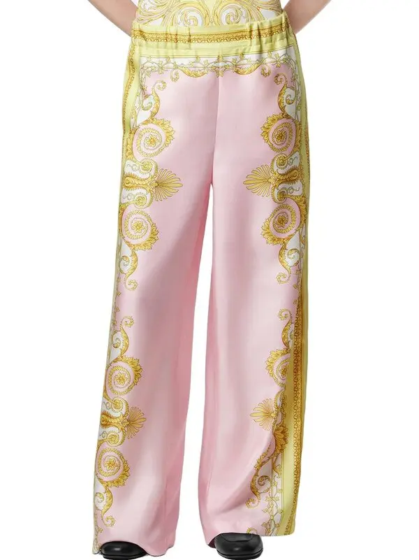 Versace Printed Silk Twill Trousers - Multicolor