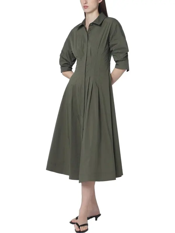 Simkhai Military Midi Shirt Dress - Green