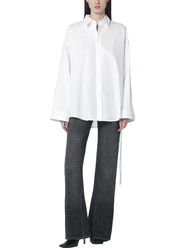 Balenciaga Cotton Shirt With Lace-up Details - White