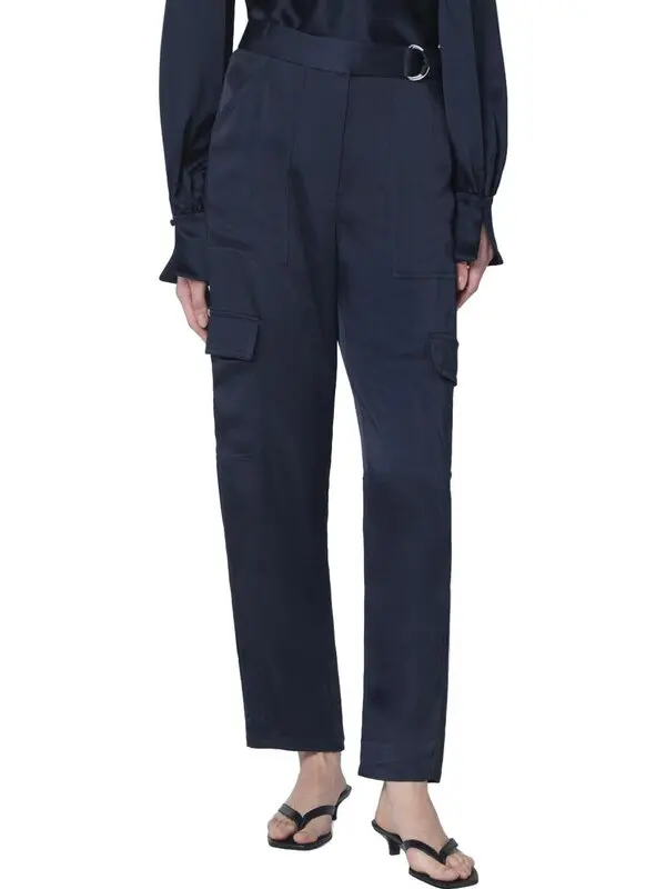 Simkhai Carolina Trousers In Shiny Satin - Blue
