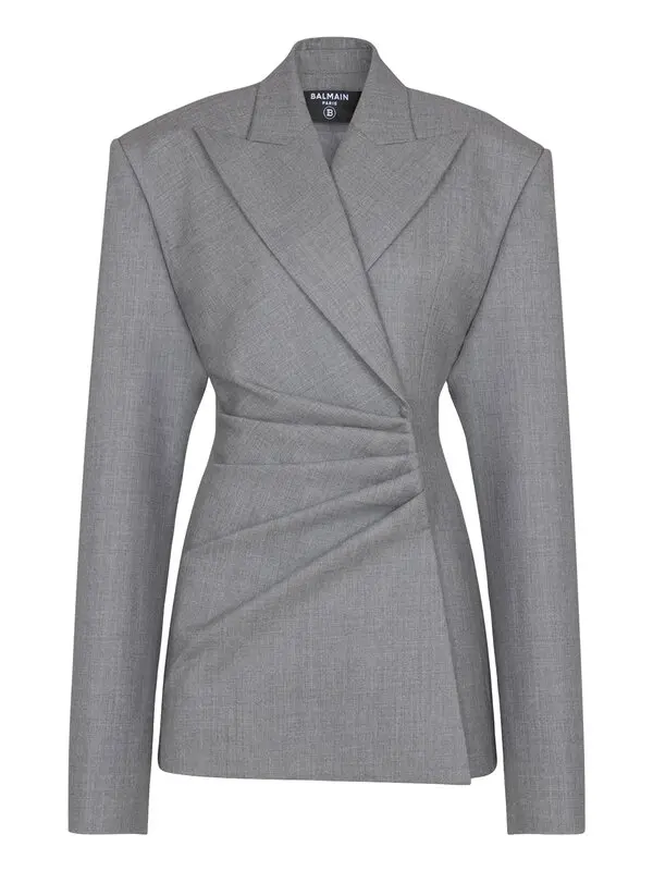 Balmain Wool Jacket Dress - Grey