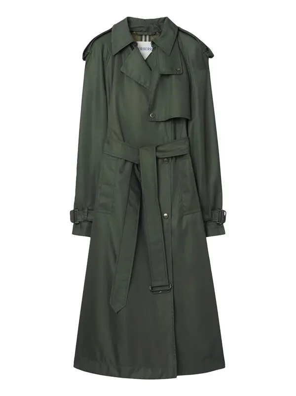 Burberry Long Hooded Trench Coat - Green