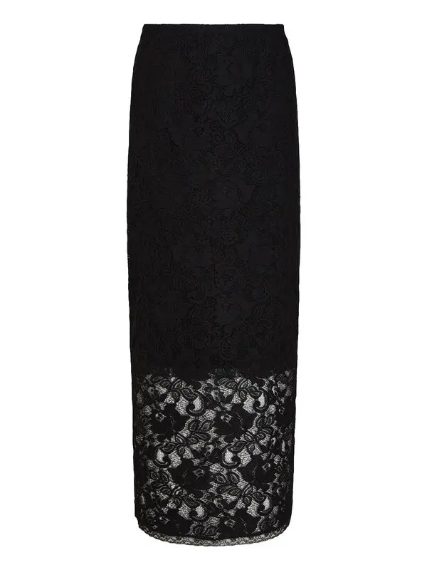 Zimmermann Corded Lace Midi Skirt - Black