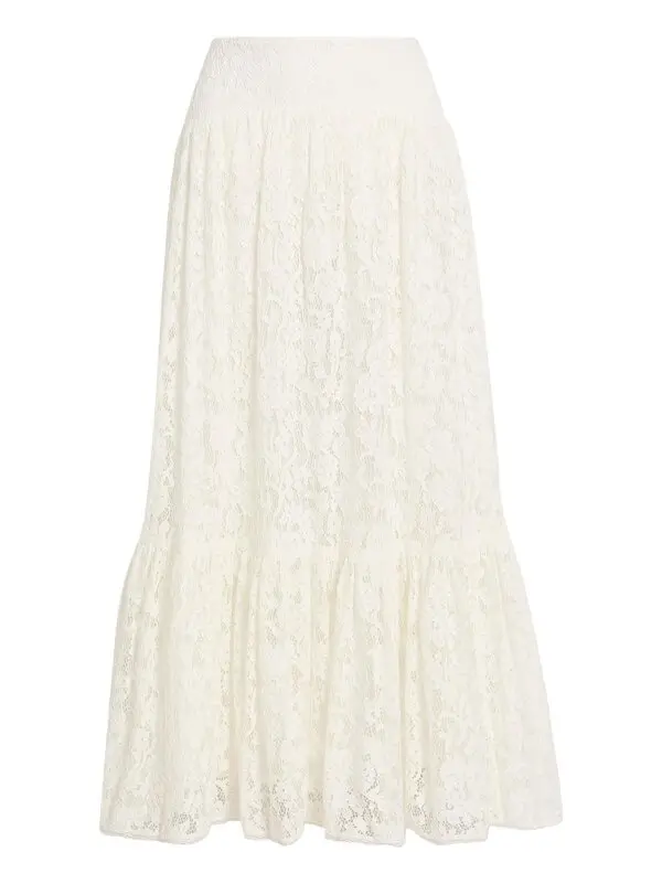Zimmermann Cotton-blend Corded Lace Maxi Skirt - Ivory