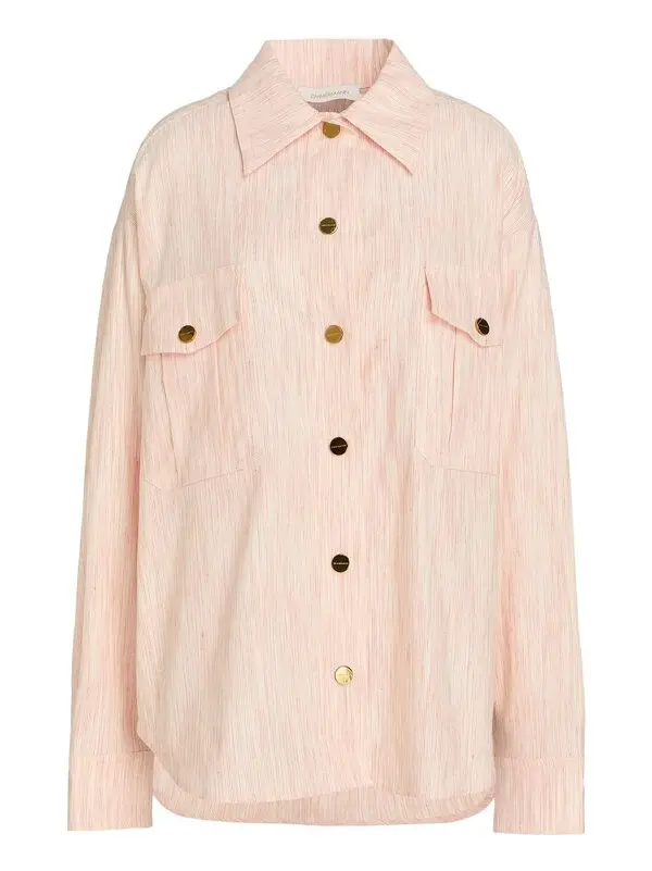 Zimmermann Striped Linen-blend Shirt - Pastel Orange