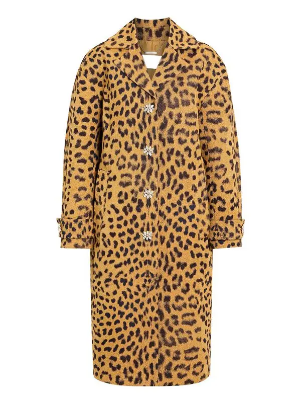 Zimmermann Leopard-jacquard Coat - Marigold
