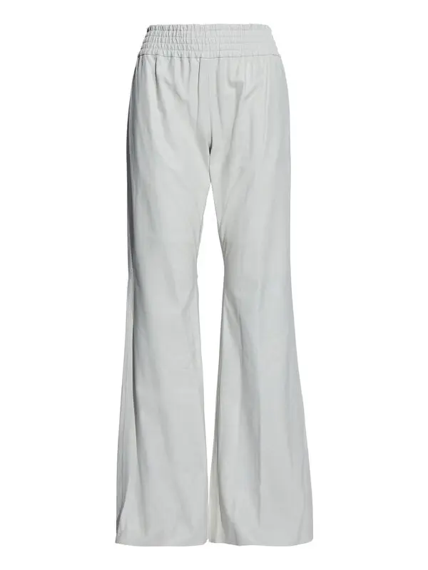 Gabriela Hearst Themis Gathered Leather Wide-leg Pants - Ivory