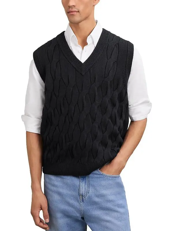 REISS V-neck Sweater Vest - Navy