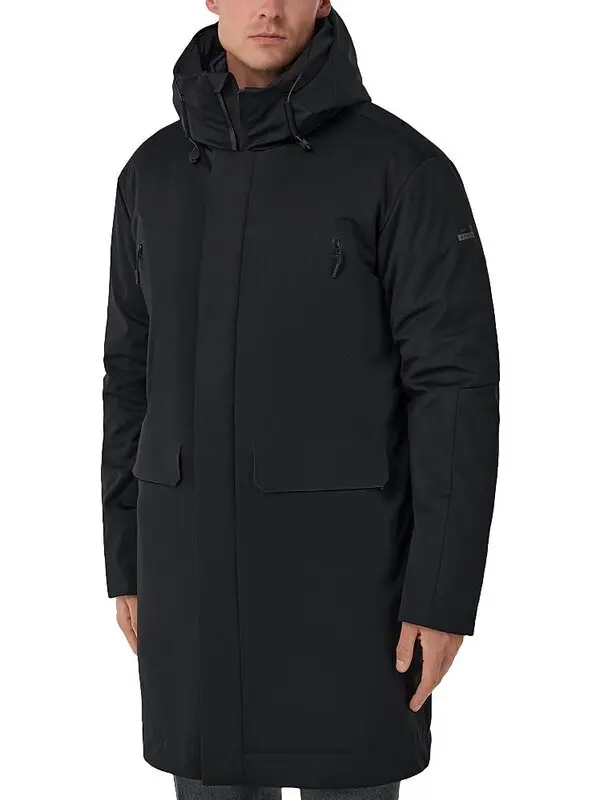 Boggi Milano Padded Stretch Coat - Black