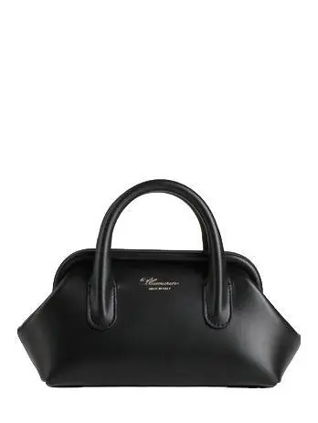 Blumarine Leather Tote With Detachable Shoulder Strap - Black