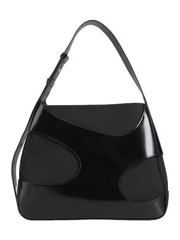 FERRAGAMO Leather And Textile Fiber Shoulder Bag - Black