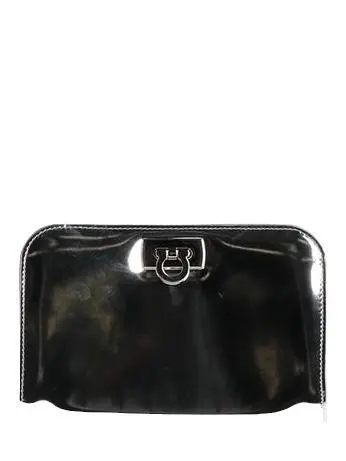 FERRAGAMO Leather Clutch - Silver