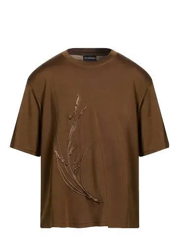 Emporio Armani T-shirt Size Viscose, Cotton, Polyamide - Brown
