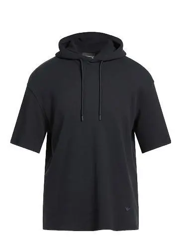 Emporio Armani Ribbed-knit Hoodie - Black