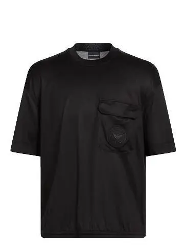 Emporio Armani T-shirt Size Lyocell, Cotton - Black