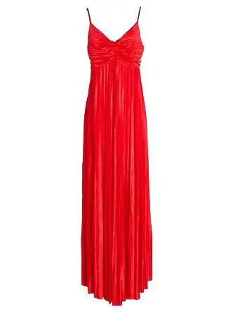 VICOLO Maxi Pleated Dress - Red