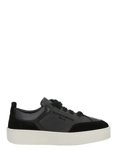 Emporio Armani Leather Sneakers - Black