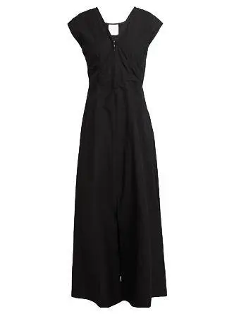 ALYSI Crème Cotton Maxi Dress - Black