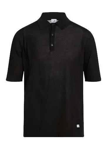 C.P. COMPANY Cotton Knit Polo Shirt - Black