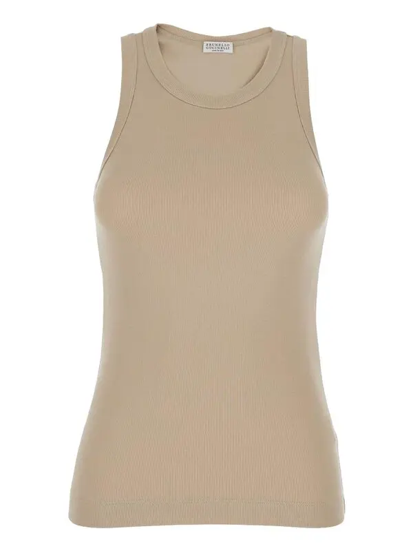 Brunello Cucinelli Ribbed Tank Top - Beige