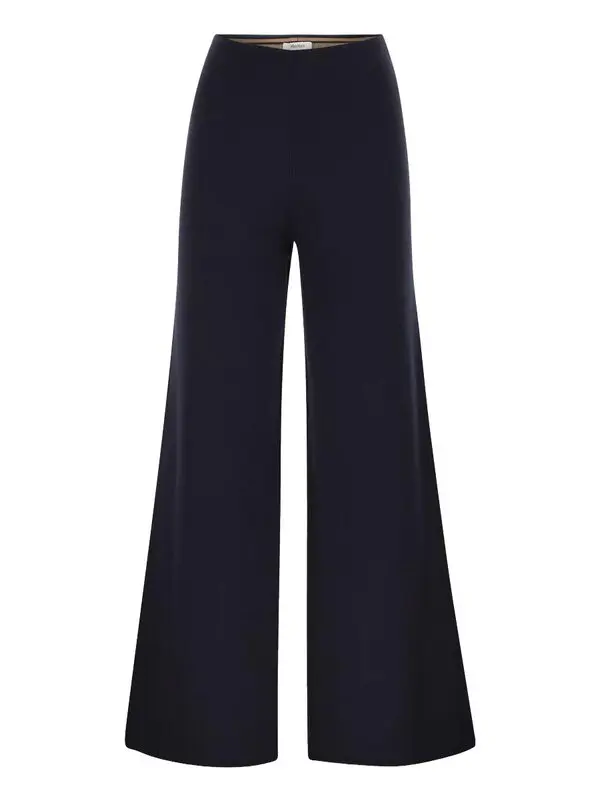 Max Mara Mxpstrillo Viscose Crêpe Knit Trousers - Blue