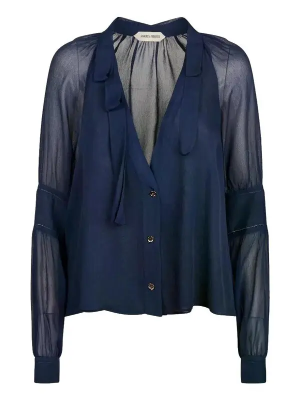 Alberta Ferretti Tie-neck Top - Blue