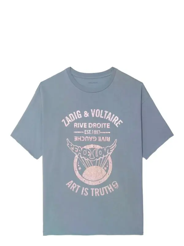 Zadig&Voltaire Rhinestone Graphic T-shirt - Blue