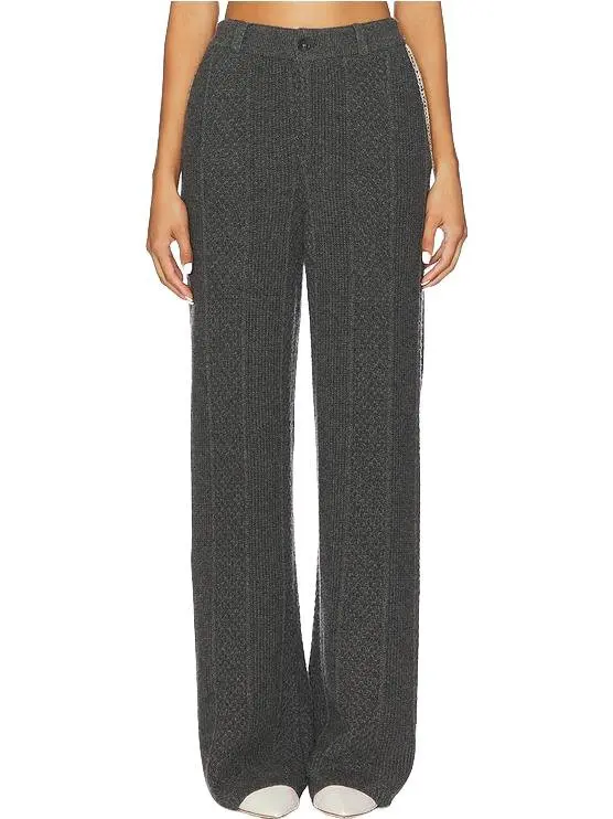 Guest In Residence Tailored Cable Trousers - Charcoal