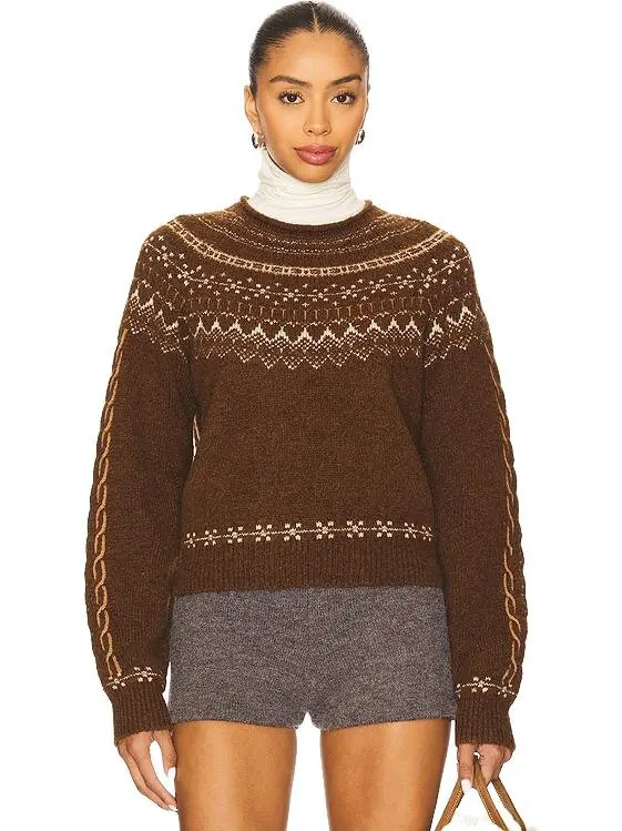 Guest In Residence Cloud Chalet Crew Sweater - Chestnut Combo