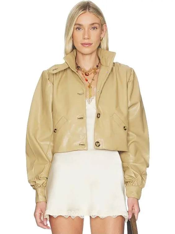 WeWoreWhat Balloon Sleeve Jacket - Taupe