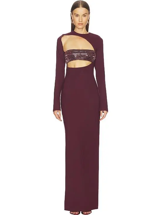 CAMILA COELHO Gelina Maxi Dress - Burgundy