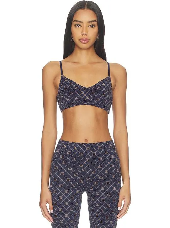 The Upside Ezra Ballet Sports Bra In Navy - Geo