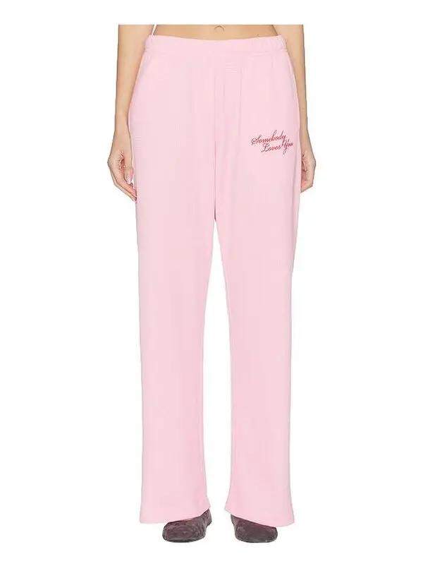THE MAYFAIR GROUP Somebody Love You Wide Leg Sweatpants - Pink