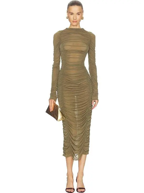 CAMILA COELHO Nayeli Midi Dress - Olive Green