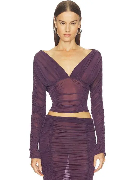 CAMILA COELHO Nayeli Top - Plum