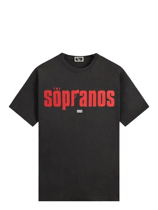 Kith X The Sopranos Main Logo Vintage Tee Shirt - Black